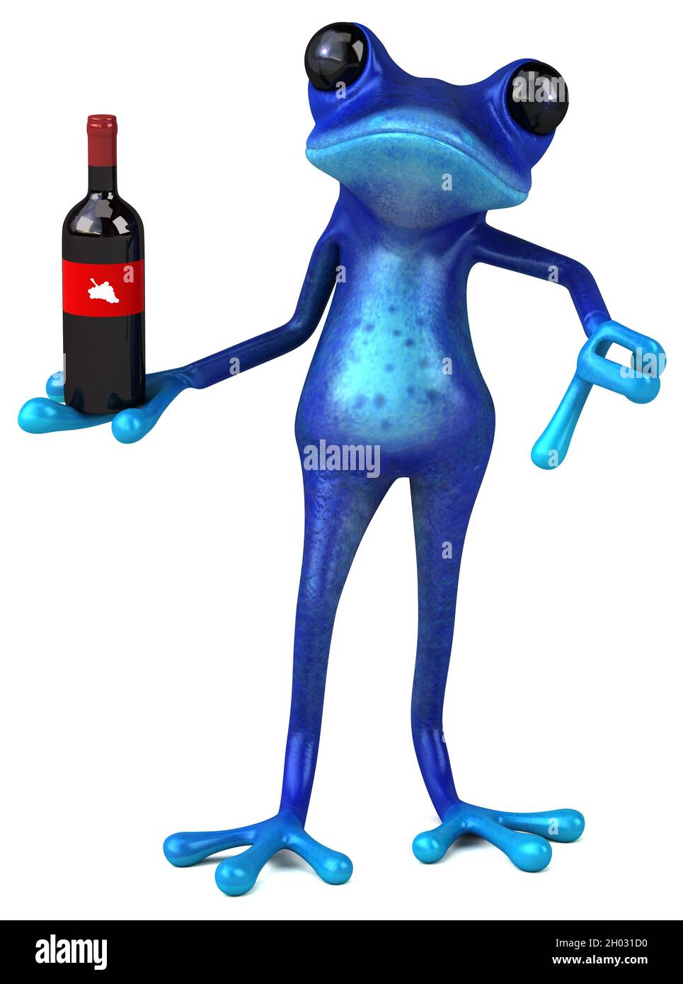 Fun blue frog - 3D Illustration Stock Photo - Alamy