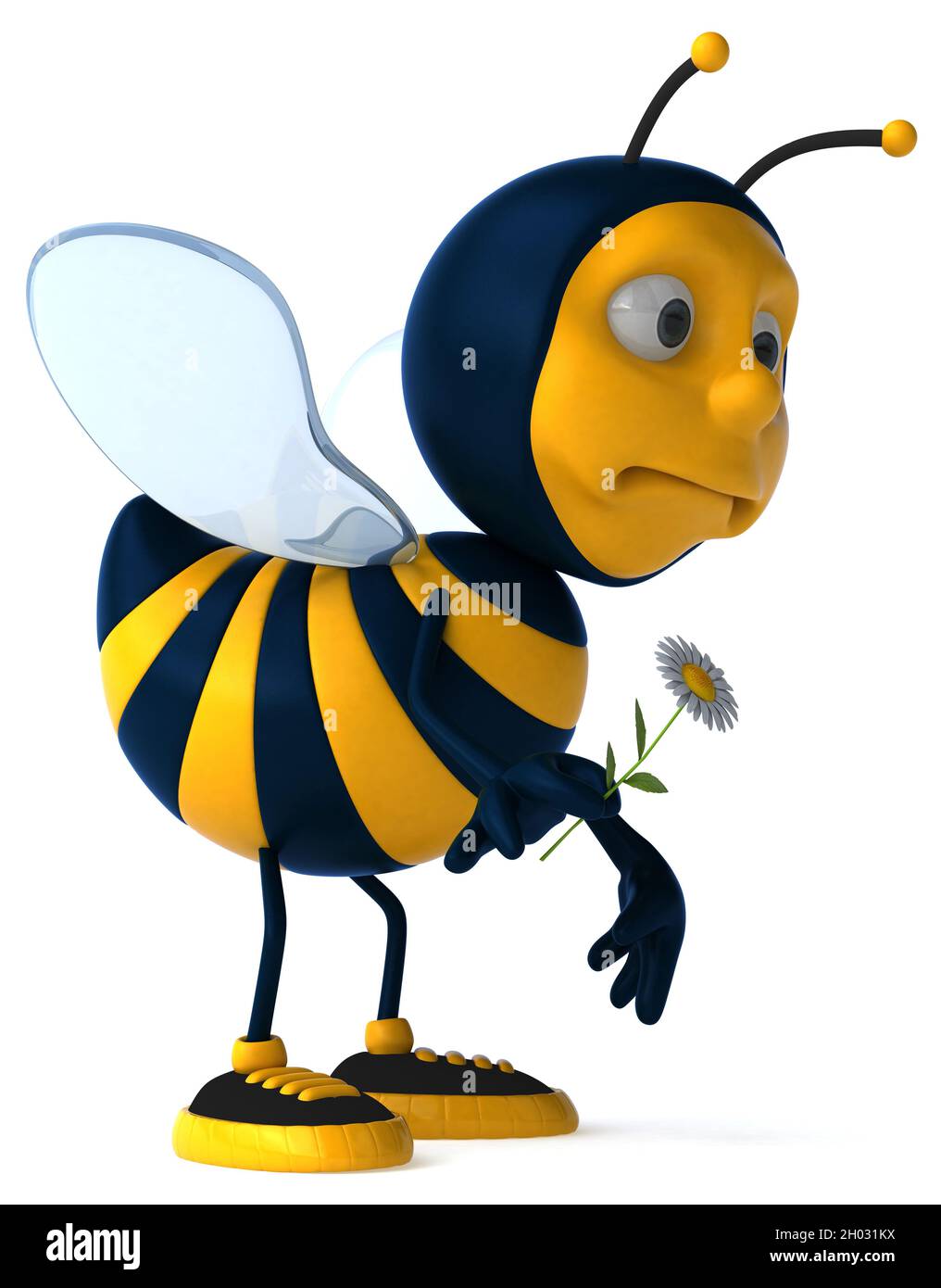 Fun bee - 3D Illustration Stock Photo - Alamy