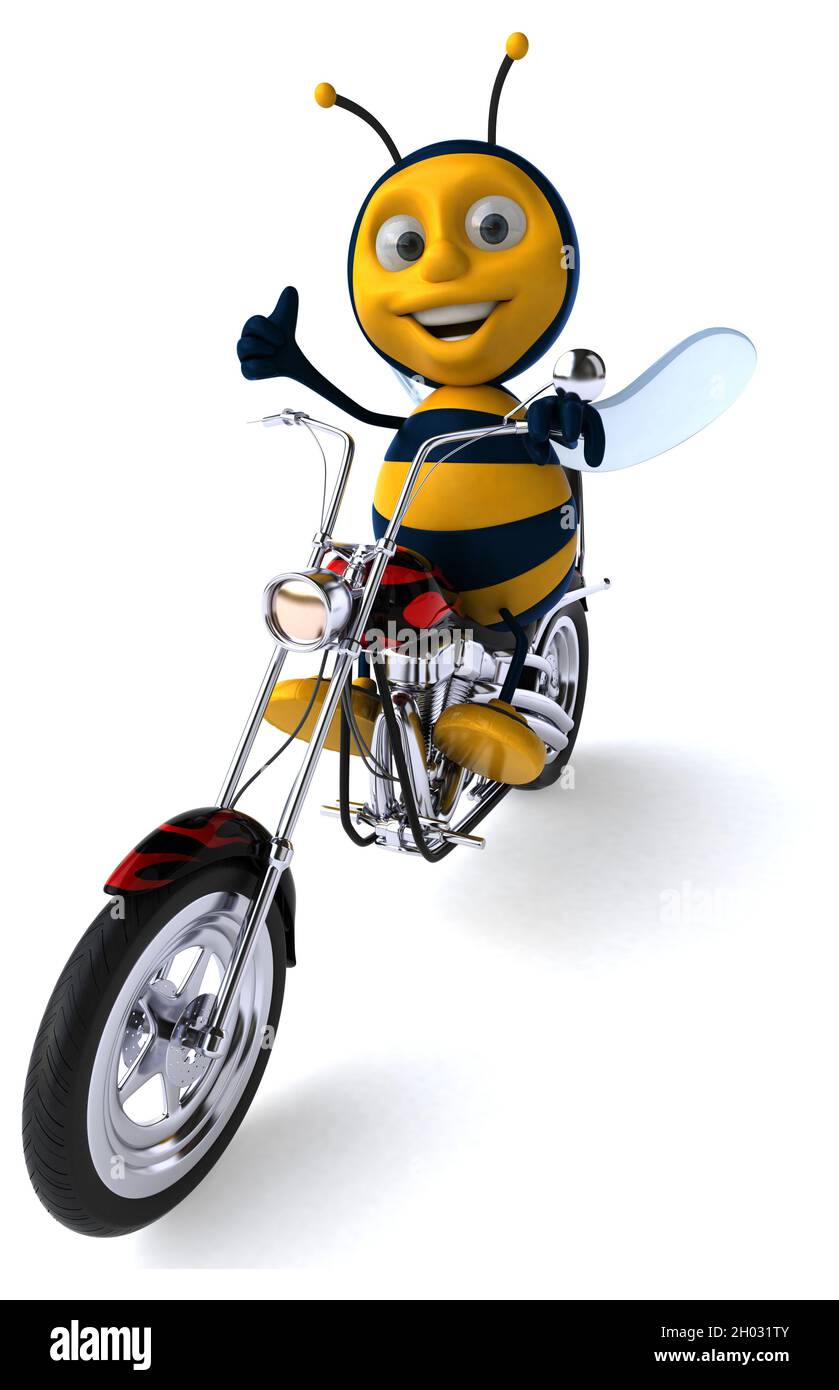Fun bee - 3D Illustration Stock Photo - Alamy
