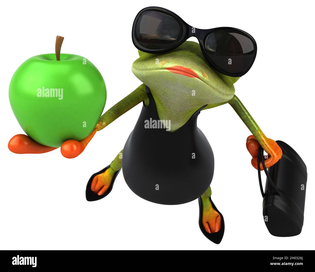 Fun frog - 3D Illustration Stock Photo - Alamy