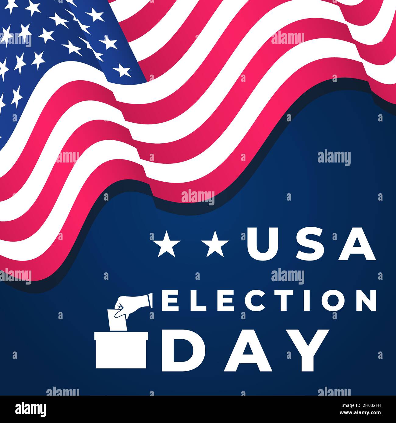american election day design with usa flag and silhouette hand ...