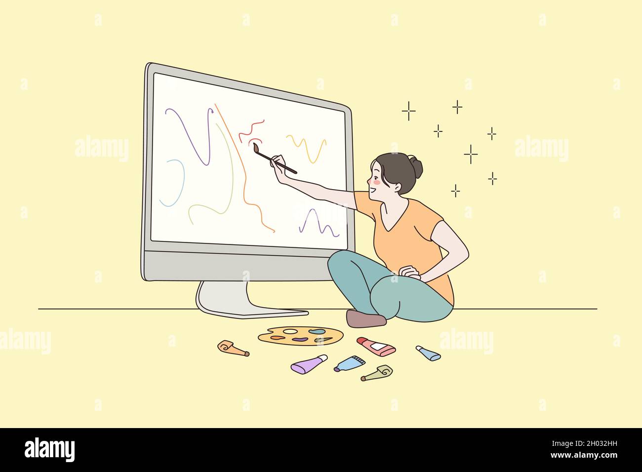 Class art work project Stock Vector Images - Alamy