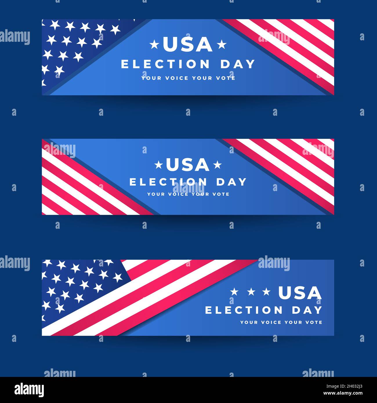 set of banner american election day. vector illustration design Stock ...
