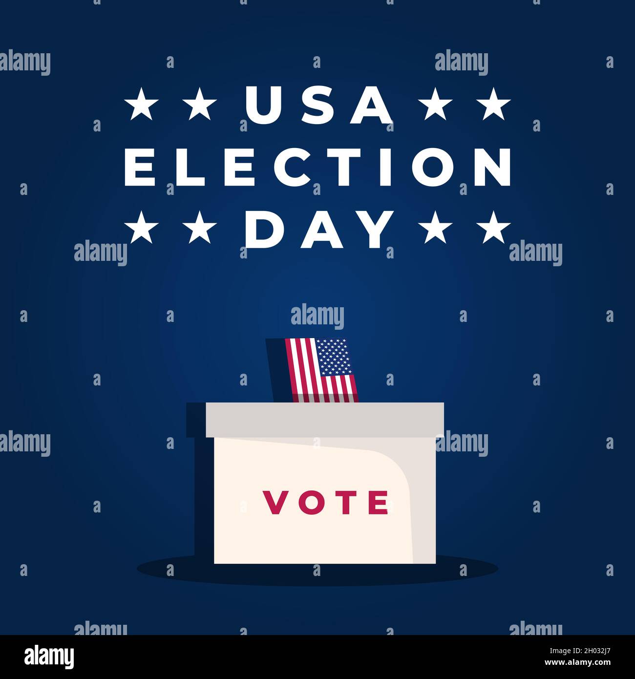 american election day with paper vote inserting to the box Stock Vector ...