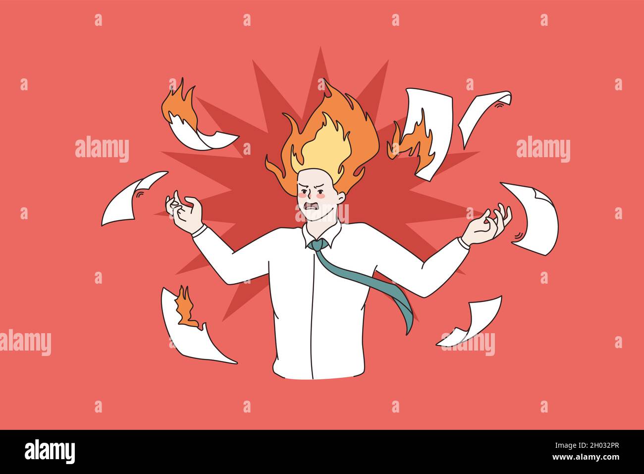 Furious mad man feel distressed anxious with work deadline. Angry male ...