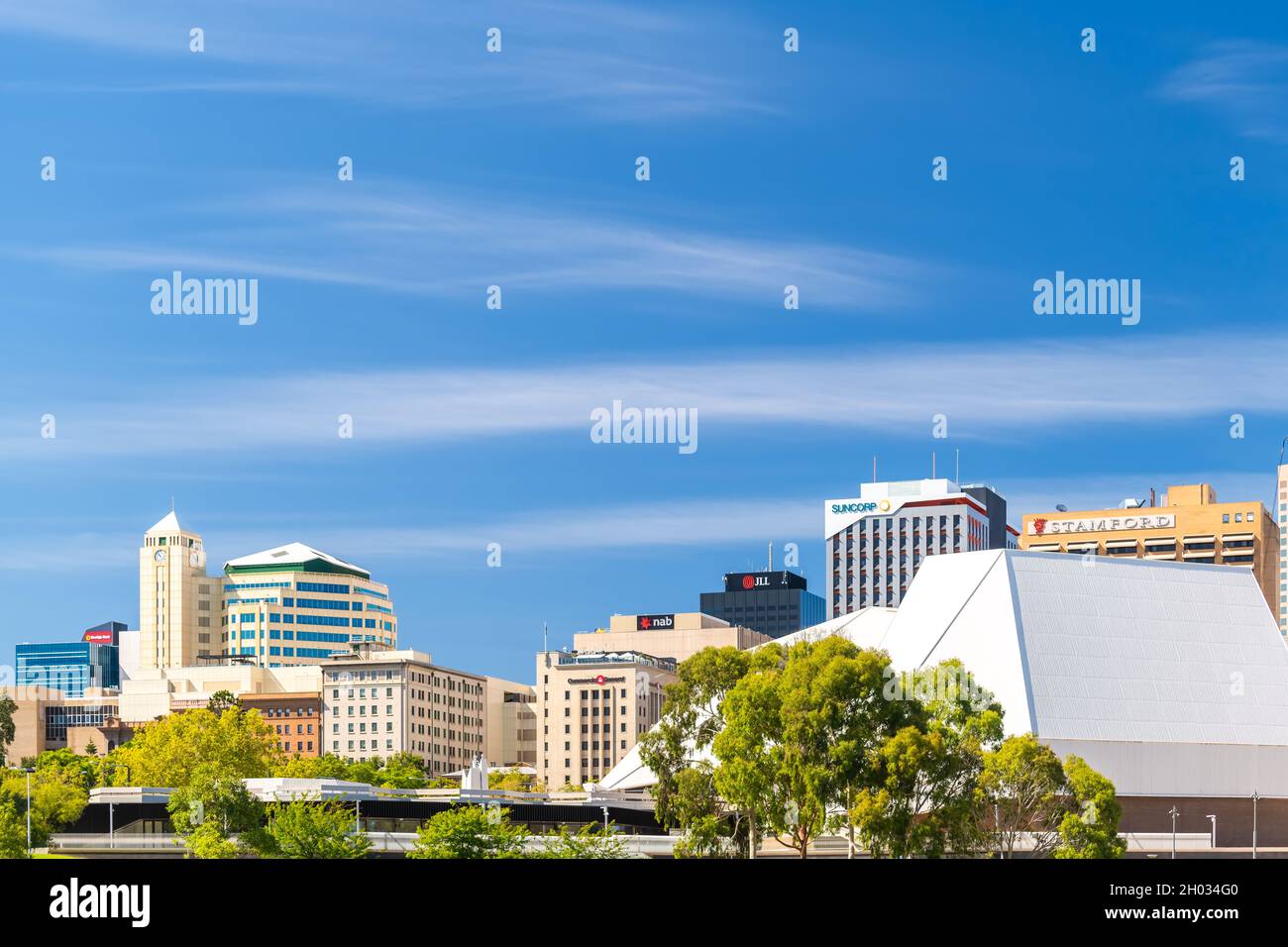 Adelaide, South Australia - February 23, 2020: Adelaide city skyline ...