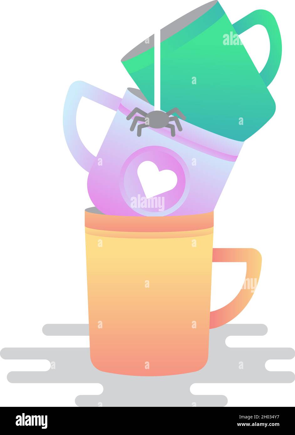 Dirty cup stack icon used dish vector on white Stock Vector Image & Art ...