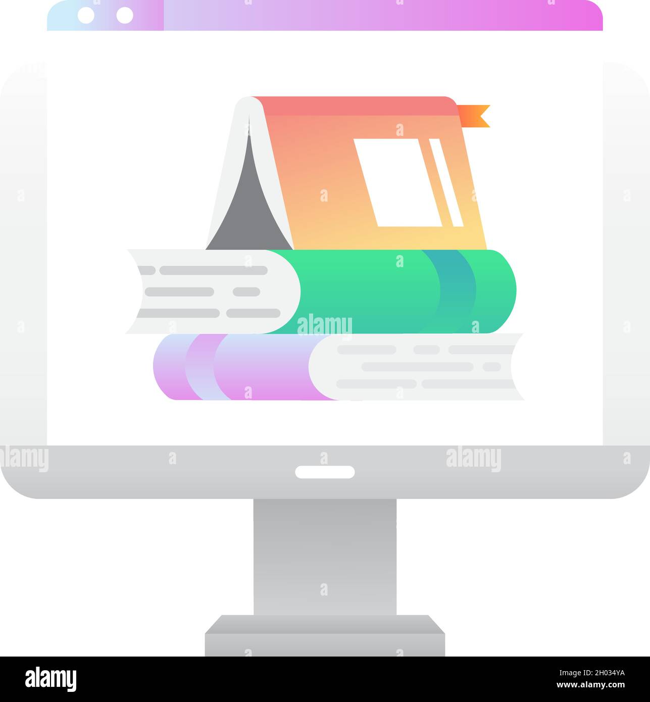 Online book on computer screen vector icon Stock Vector Image & Art - Alamy