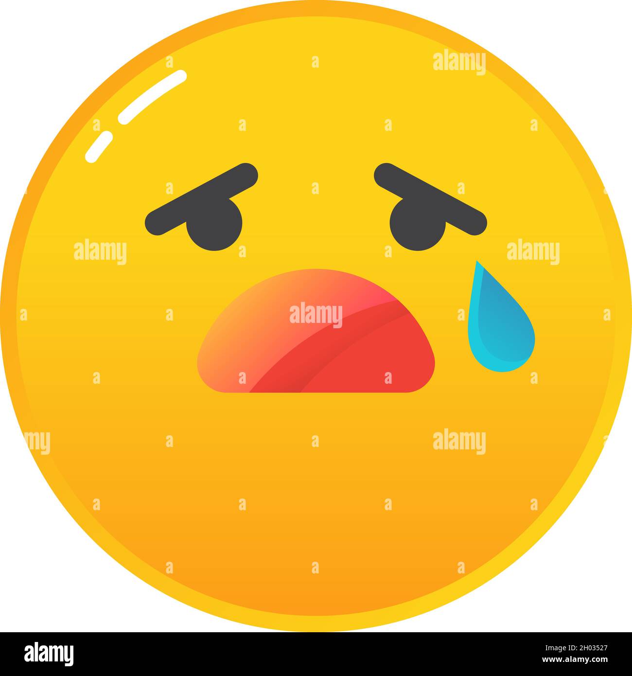 Emoji cry sad emoticon icon tear on face vector Stock Vector Image ...