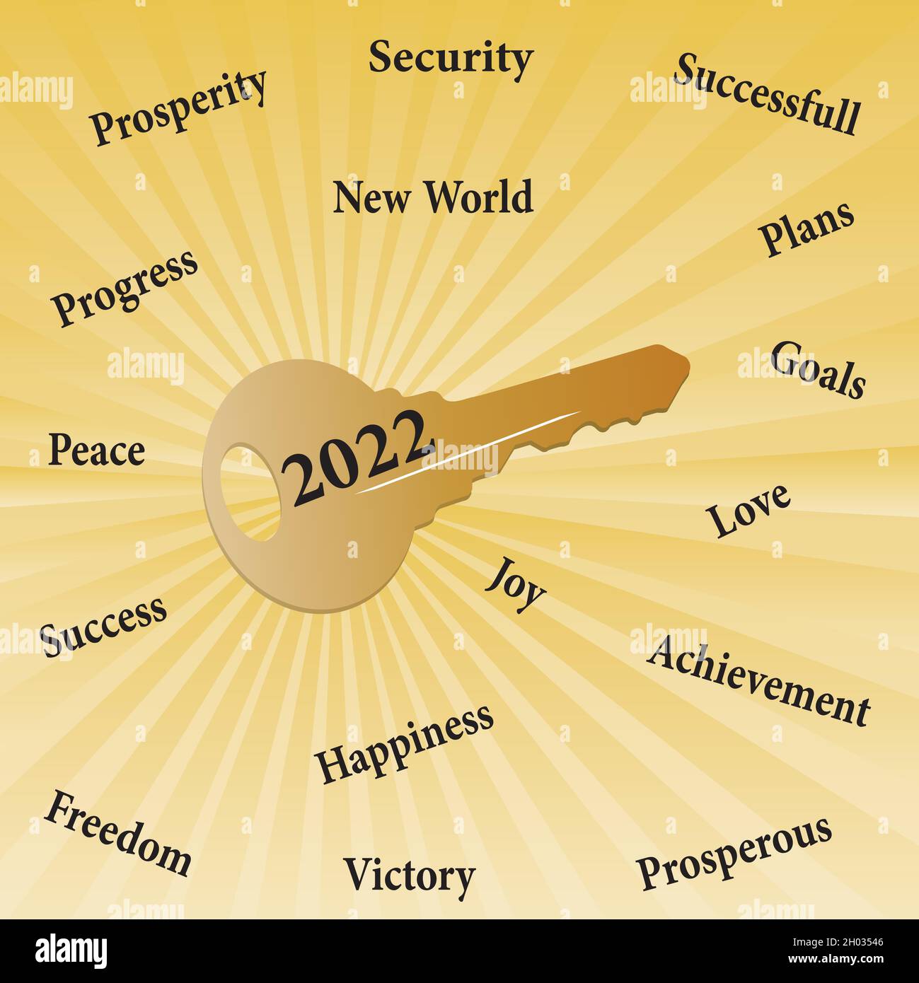 key with rays and text with hope for the future Stock Vector Image ...