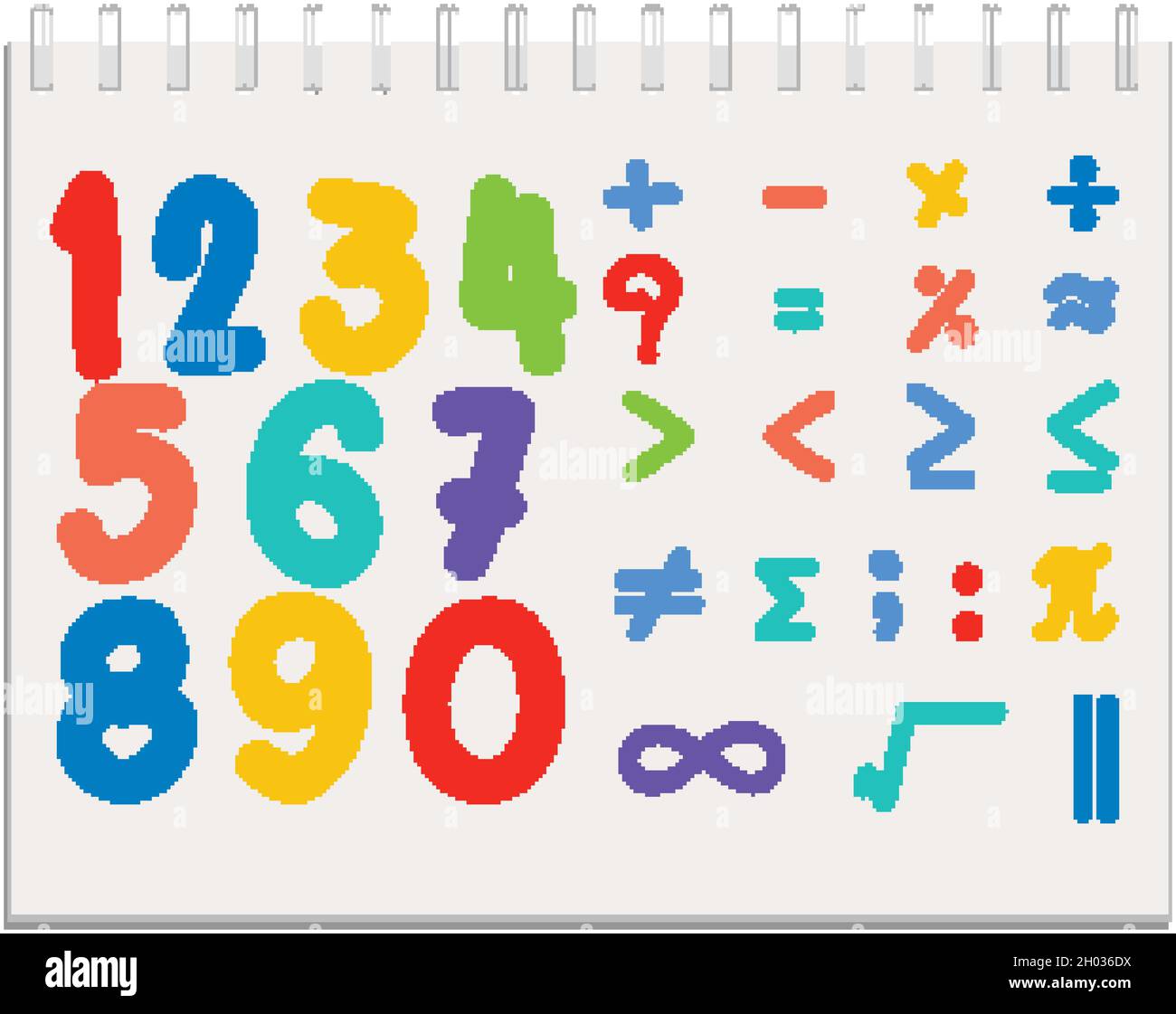 Set of math number and symbol illustration Stock Vector Image & Art - Alamy