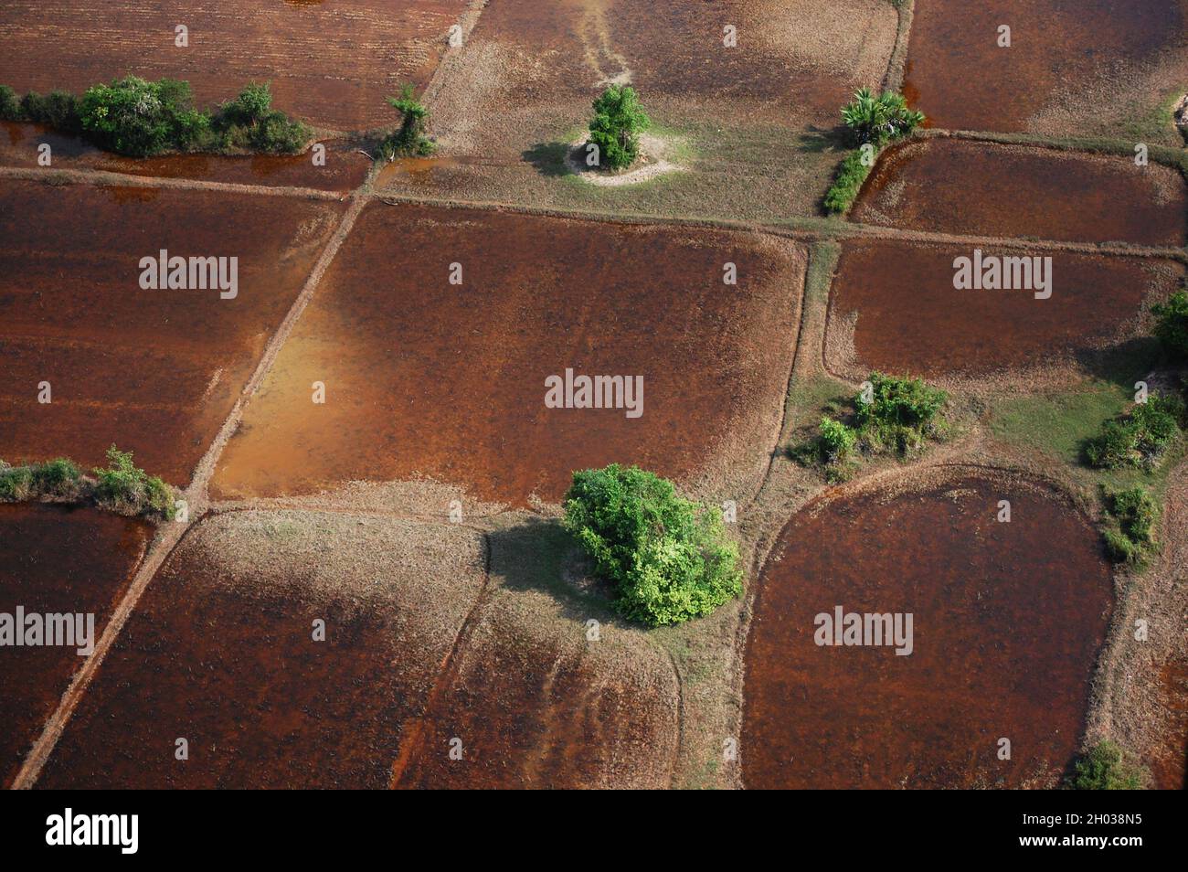 Aerial view landscape cityscape small village countryside rural with ...