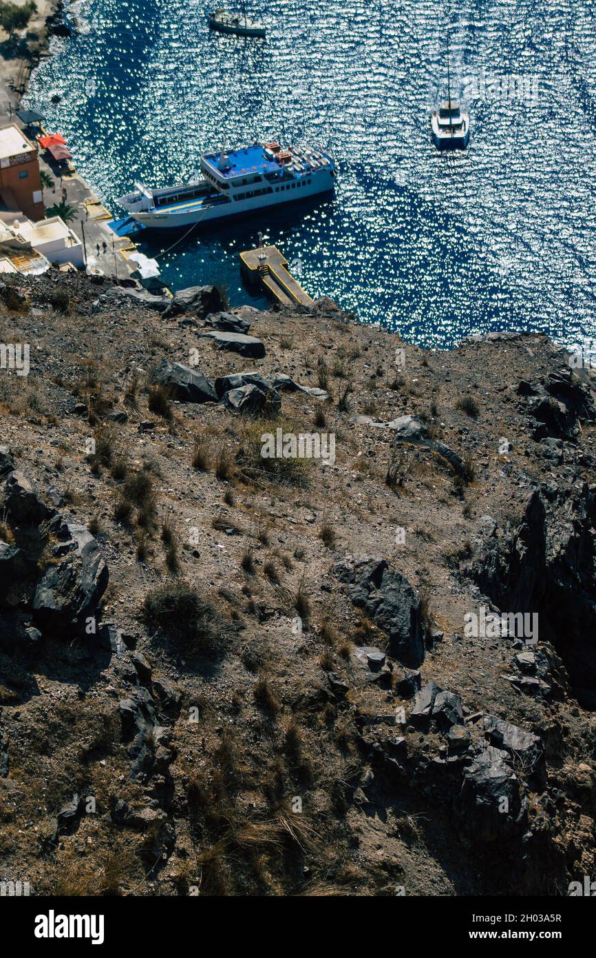 Santorini Island, Fira, Greece - October 08, 2021 Cliff of Santorini ...