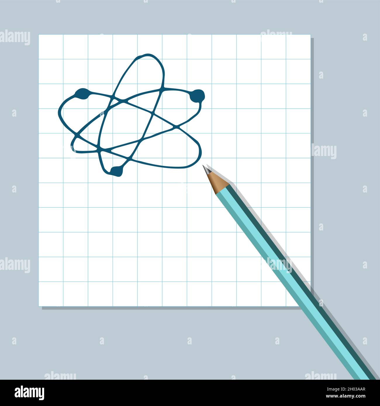 Atomic structure handdrawn icon Cartoon vector clip art of an atom or ...