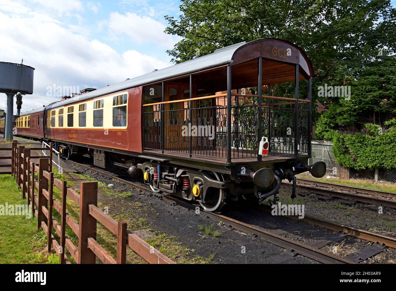 The unique "Veranda Coach" at Loughborough Station, Great Central ...