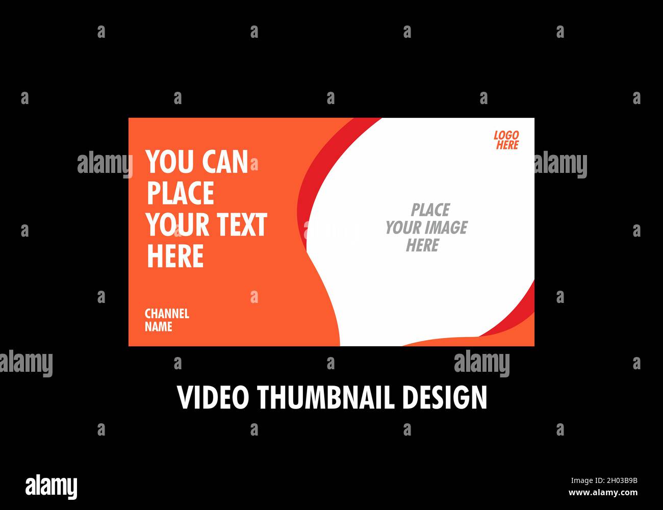 Orange color of video thumbnail design Stock Vector Image & Art - Alamy