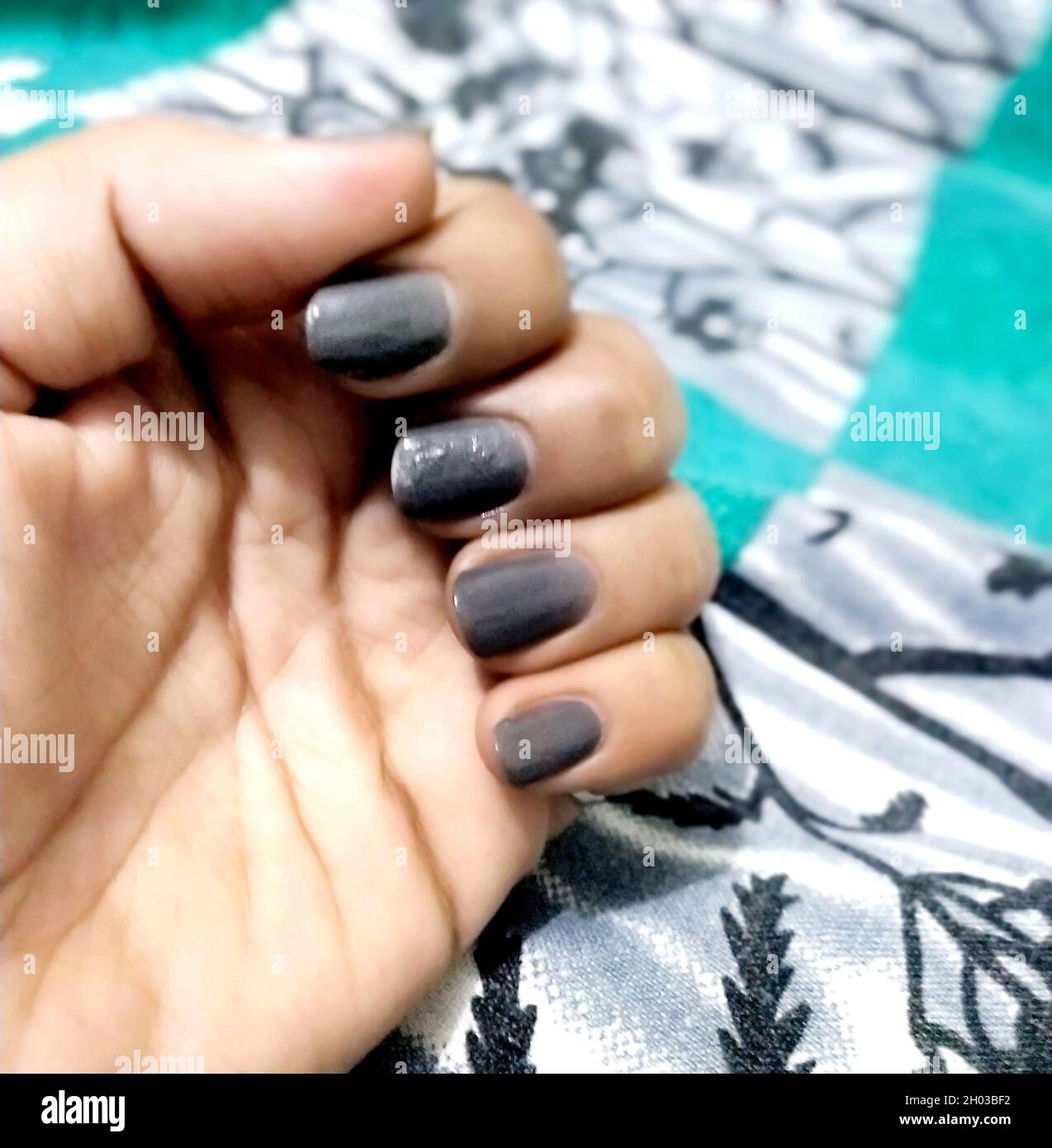 Women's hands with a stylish manicure at beauty salon Stock Photo - Alamy