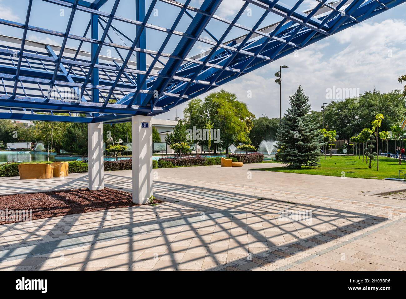 Ankara Genclik Park Breathtaking Picturesque View of Pavilion on a Blue ...