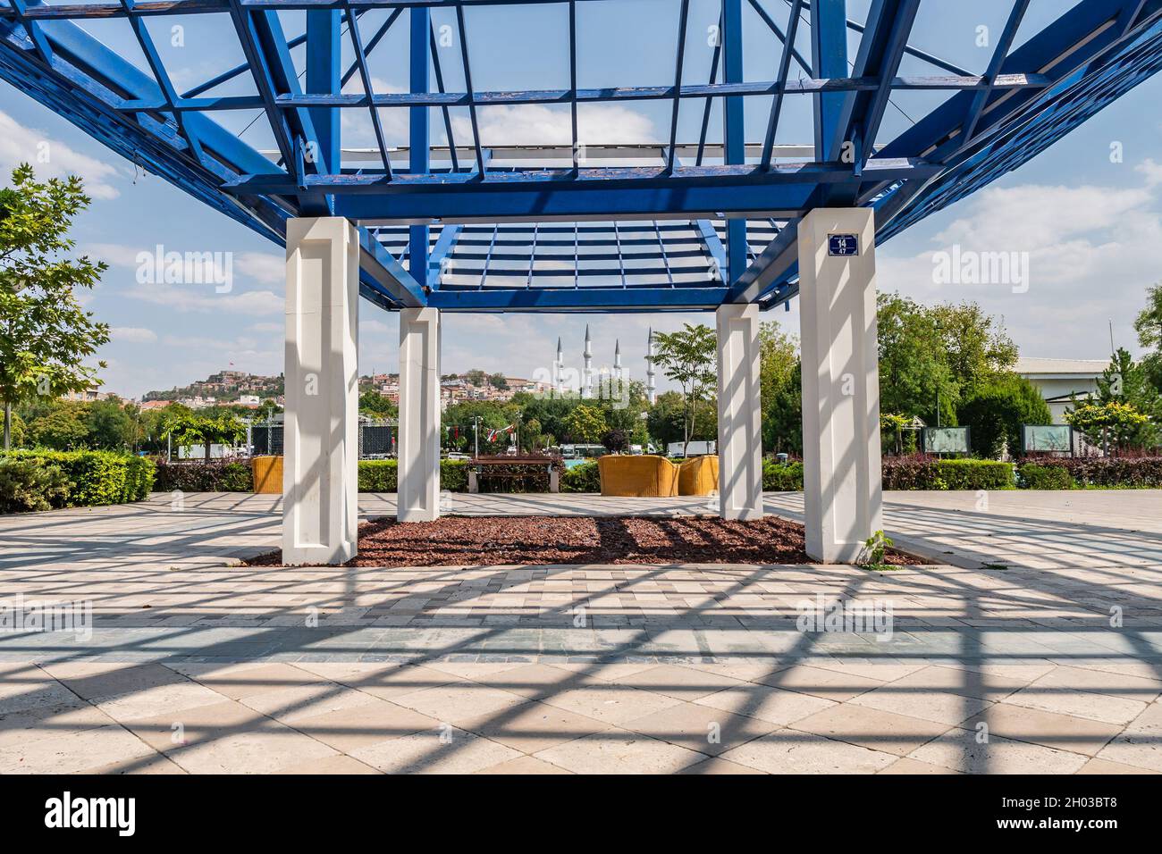 Ankara Genclik Park Breathtaking Picturesque View of Pavilion on a Blue ...
