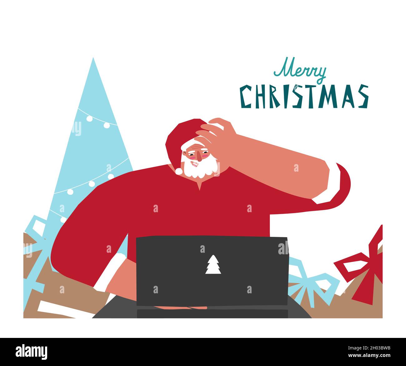 Santa claus congratulation online Stock Vector Images - Alamy