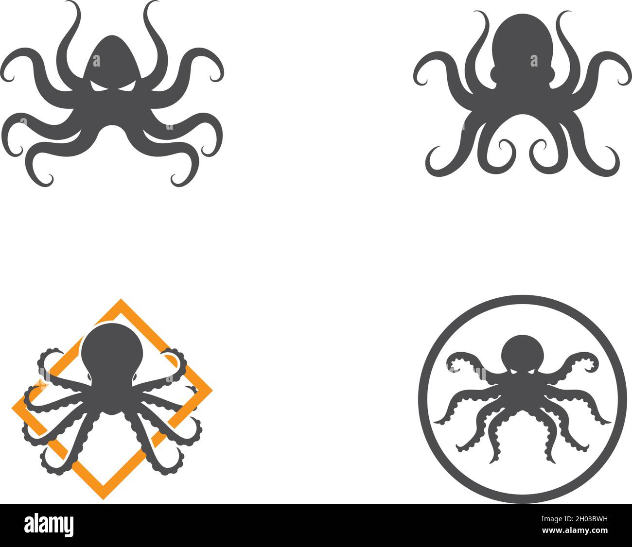 Octopus logo ilustration vector template Stock Vector Image & Art - Alamy