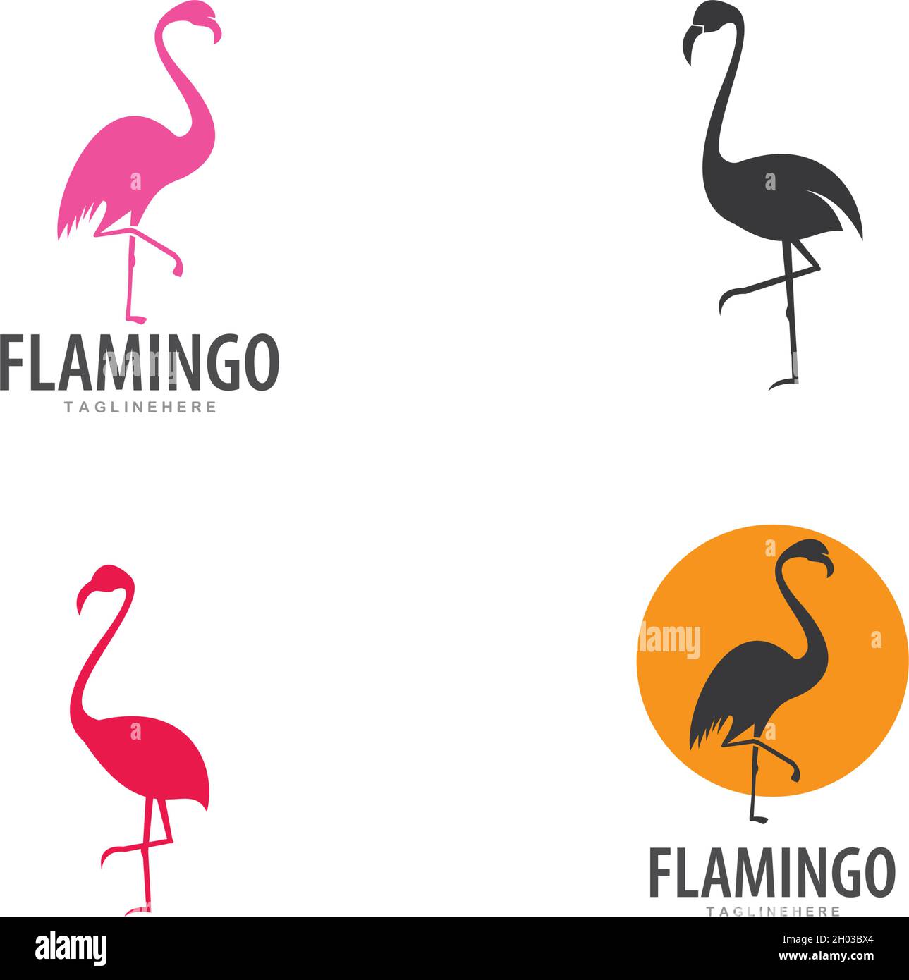Flamingo logo ilustration vector template Stock Vector Image & Art - Alamy