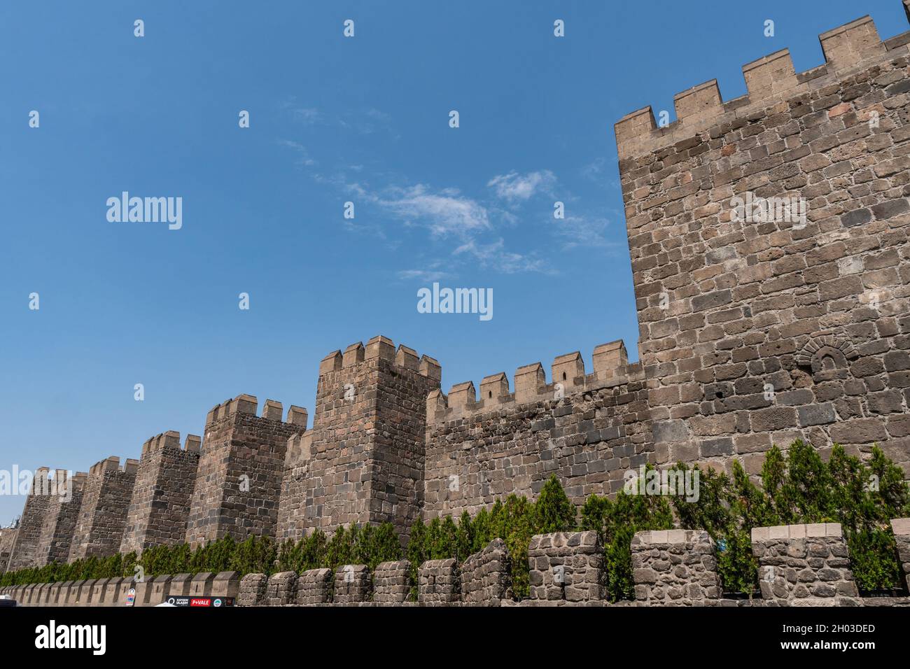 Kayseri Castle Kalesi Breathtaking Picturesque View of Walls on a Blue ...