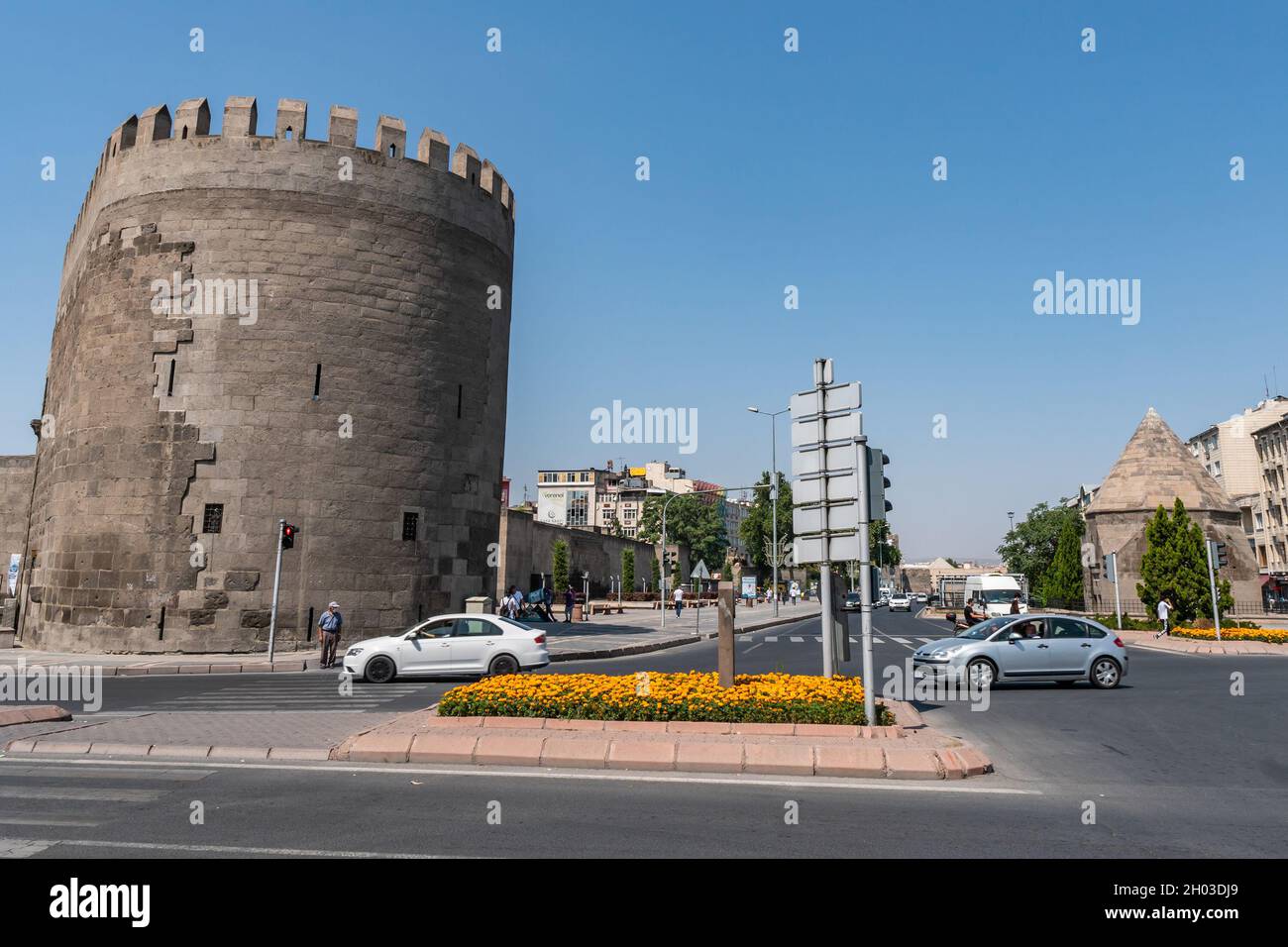 Kayseri City Walls Breathtaking Picturesque View on a Blue Sky Day in ...