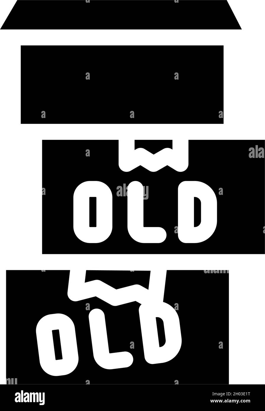 old things in box glyph icon vector illustration Stock Vector Image ...