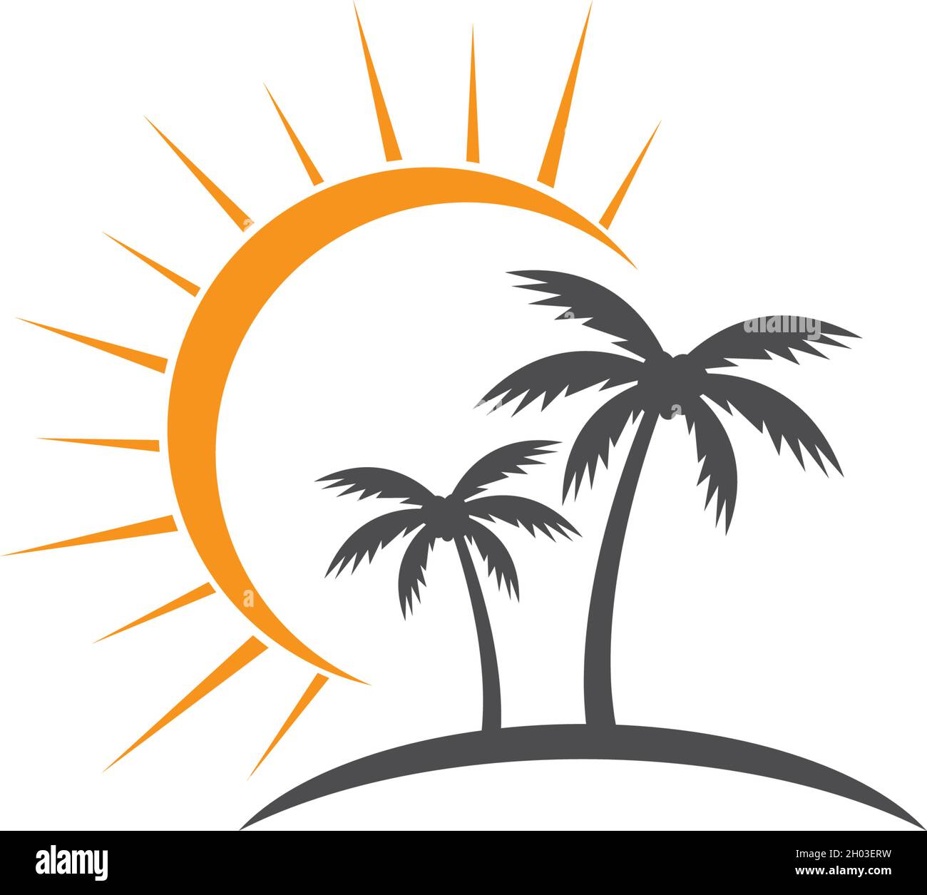 Palm tree summer logo template vector illustration Stock Vector Image ...