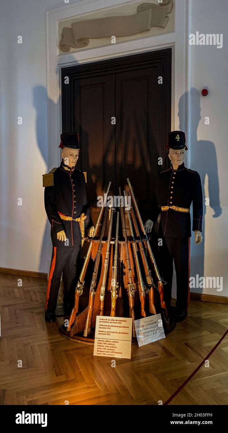 IASI, ROMANIA - Sep 24, 2021: The items displayed in the Palace of ...