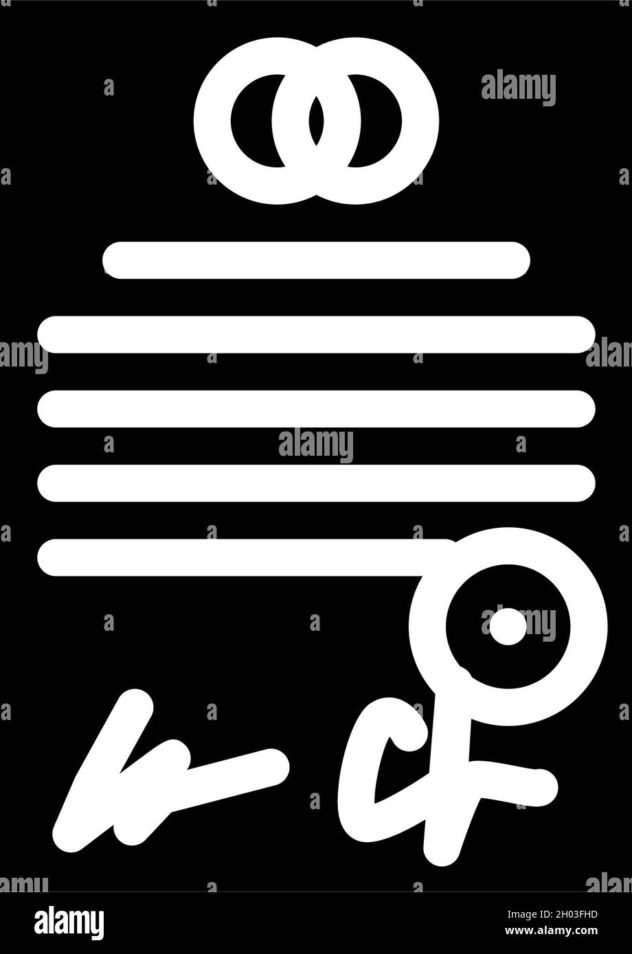 marriage document glyph icon vector illustration Stock Vector Image ...