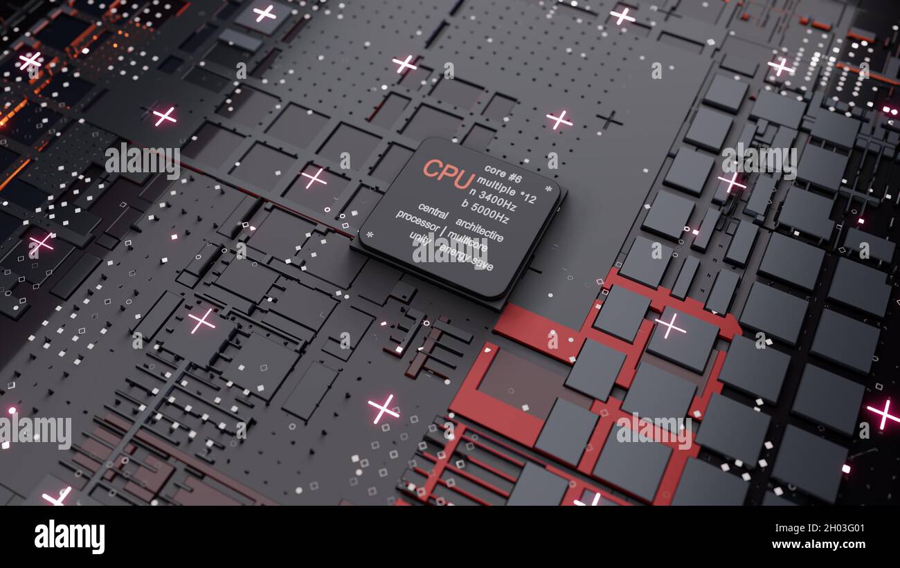 Central Computer Processors CPU concept. 3d rendering Stock Photo - Alamy