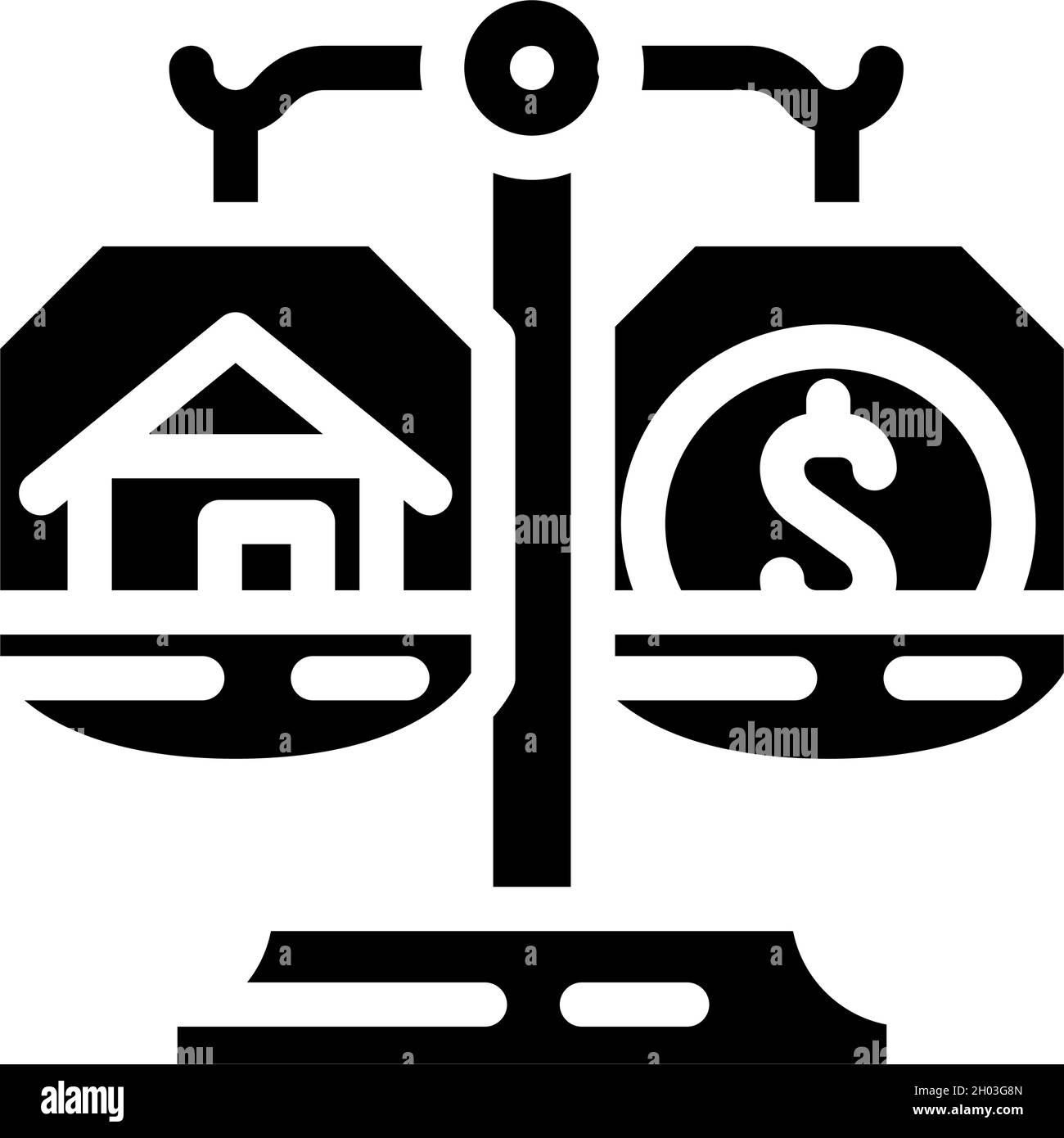 property division after divorce glyph icon vector illustration Stock ...