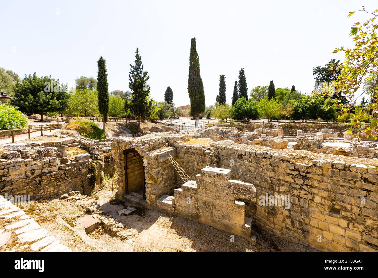 The Praetorium, ancient Roman era ruins at Gortyna of Crete island in ...