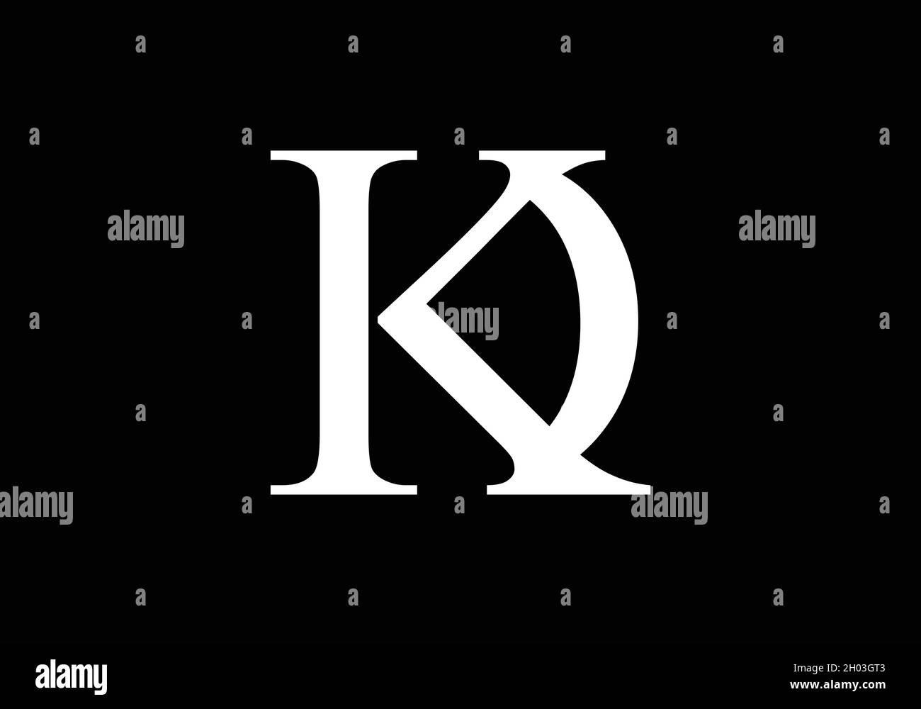Creative letter KD negative space style initial logo concept Stock ...