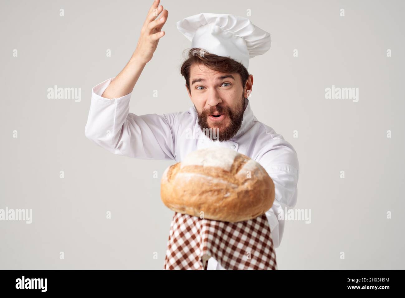 Chef Cooking bakery Professional emotions Stock Photo - Alamy