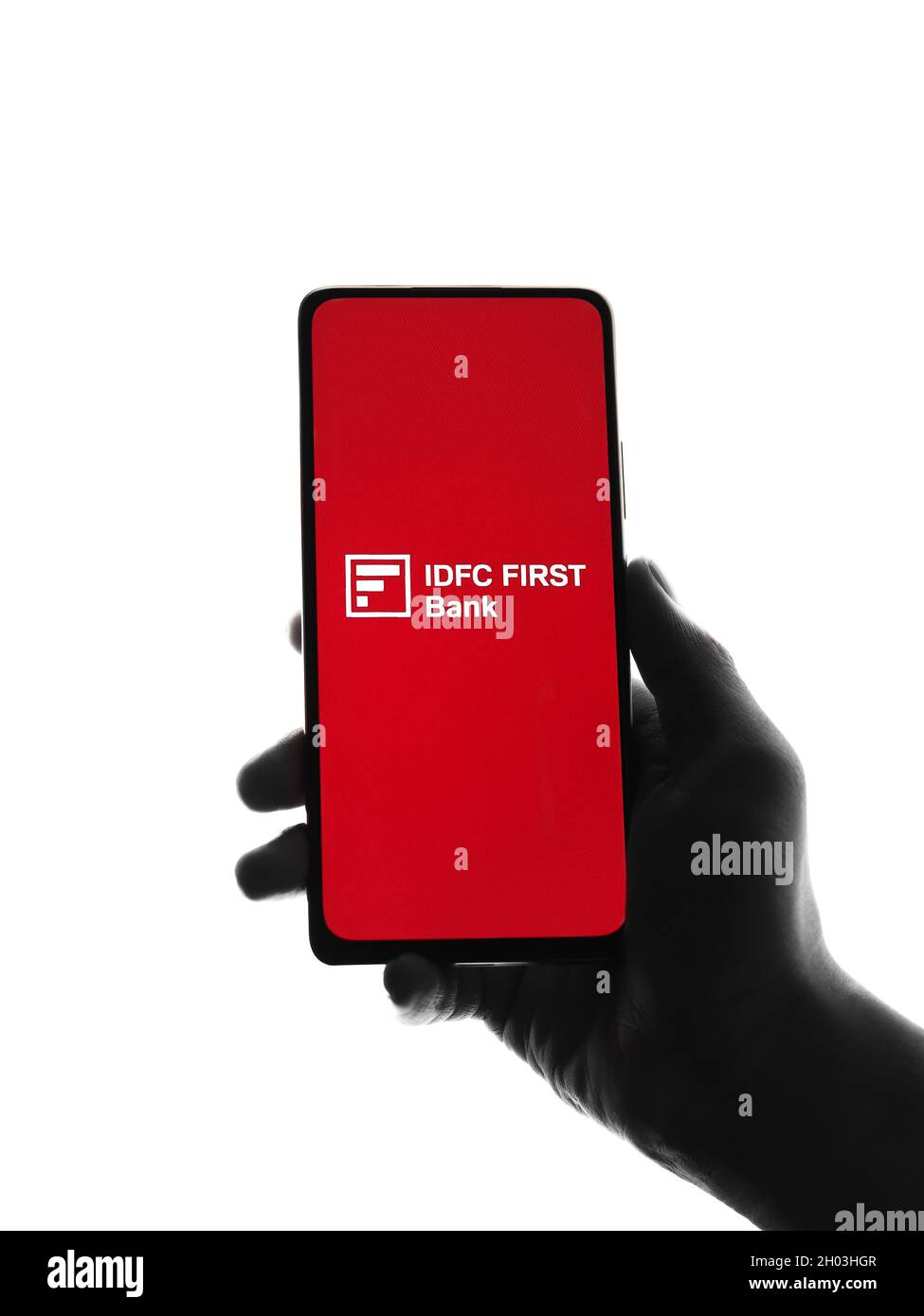 West Bangal, India - October 09, 2021 : IDFC FIRST Bank logo on phone ...