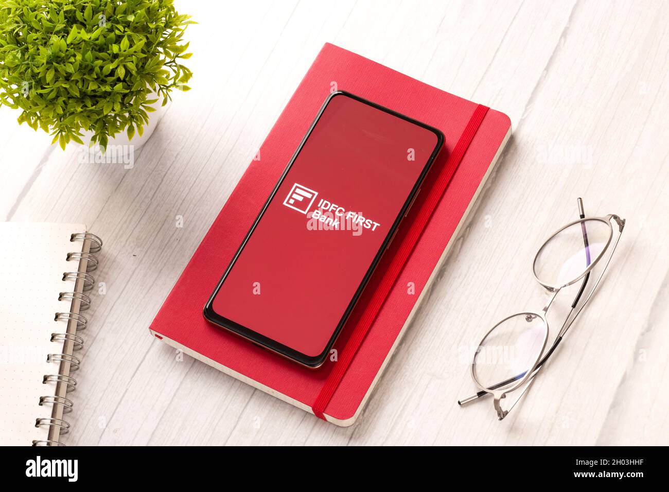 West Bangal, India - October 09, 2021 : IDFC FIRST Bank logo on phone ...