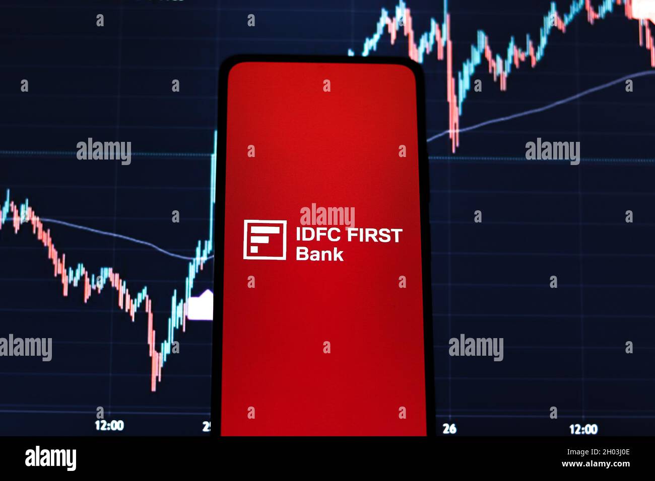 West Bangal, India - October 09, 2021 : IDFC FIRST Bank logo on phone ...