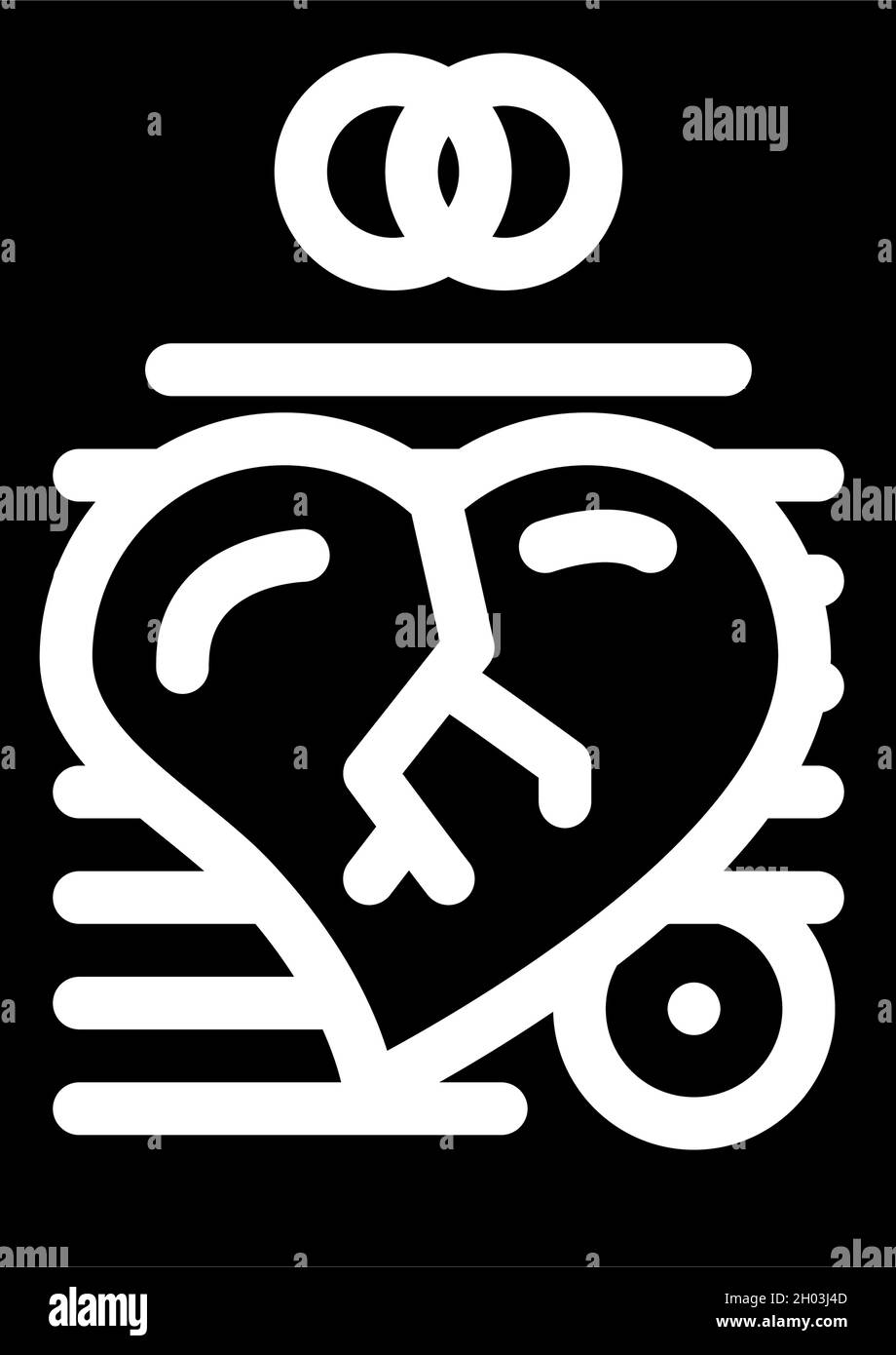 document of divorce glyph icon vector illustration Stock Vector Image ...