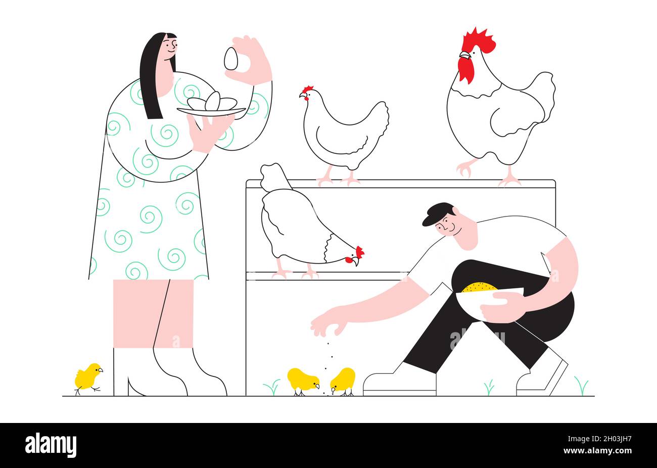 Poultry farm home hen Stock Vector Images - Alamy