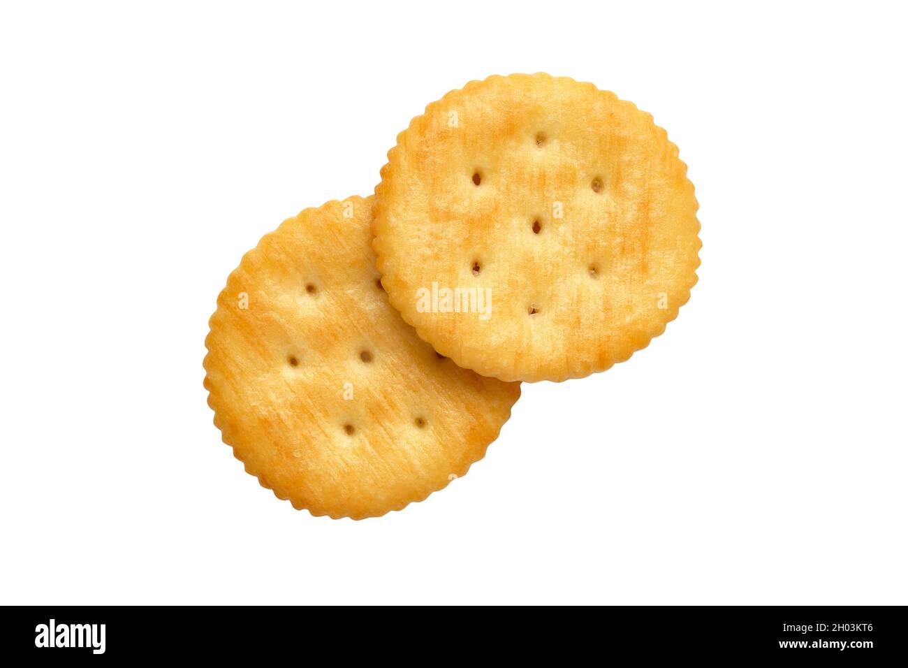 Top View of Round Cracker, Isolated on White Background Stock Photo - Alamy