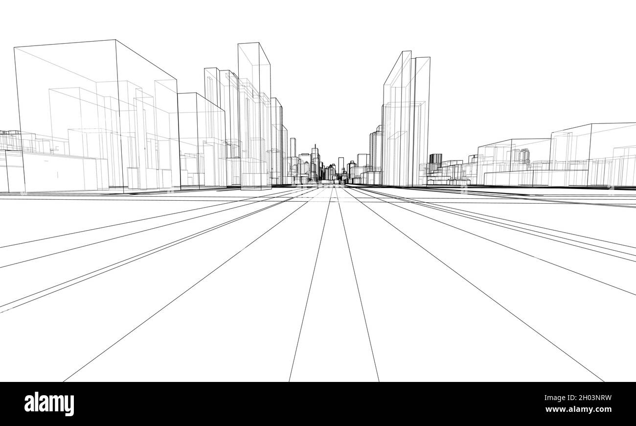 Vector 3d urban landscape. Buildings and roads Stock Vector Image & Art ...