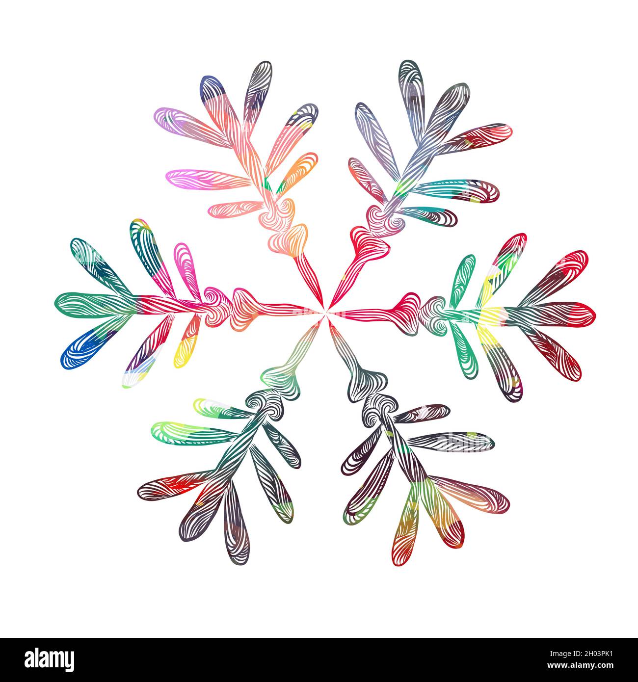 Multi-colored beautiful snowflake object. Vector illustration Stock ...