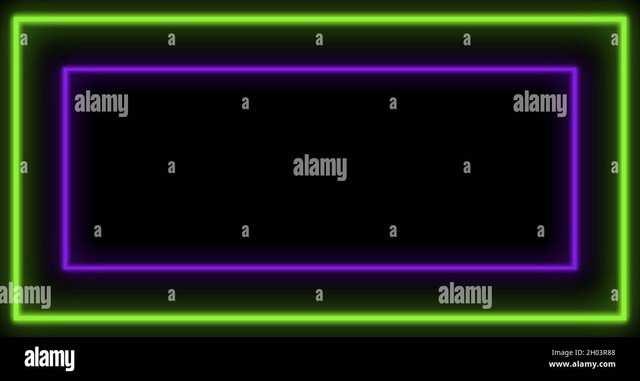 Image of two changing neon color frame on black background Stock Photo ...