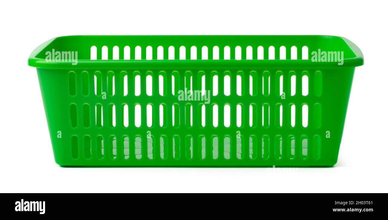 Plastic empty basket isolated on white background Stock Photo - Alamy