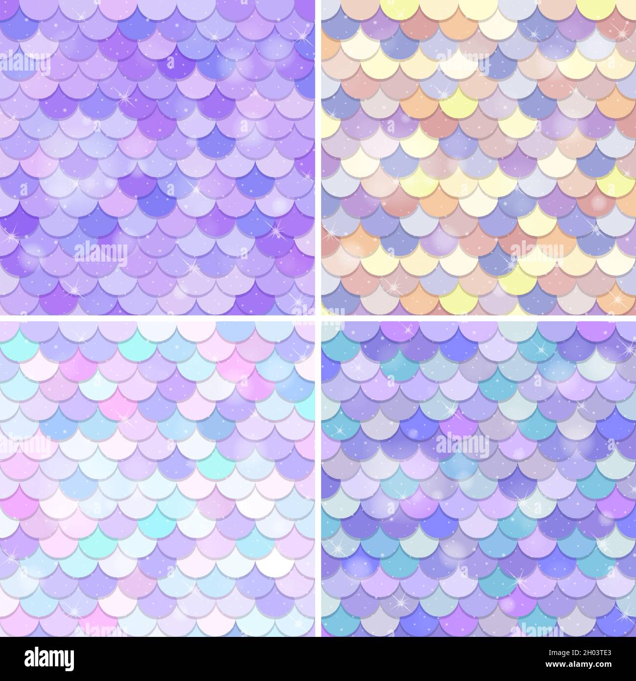 Set of fish scale seamless pattern background illustration Stock Vector ...