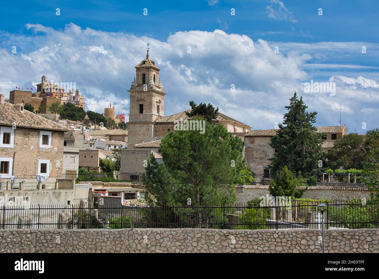 Old building with a tower in Caravaca, Spain Stock Photo - Alamy