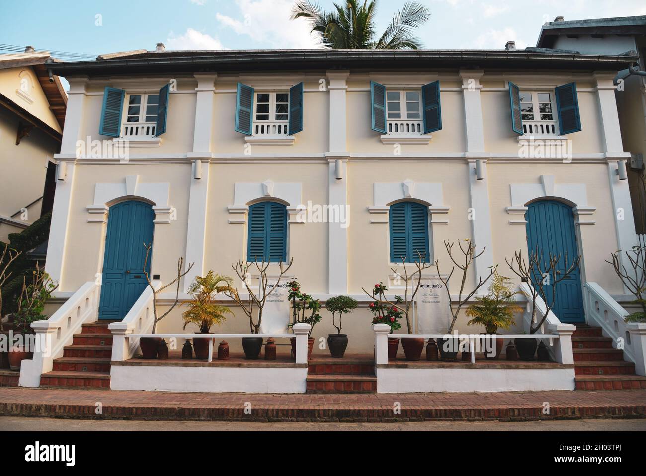 Architecture of old town in Luang Phrabang, Laos. The city was the ...